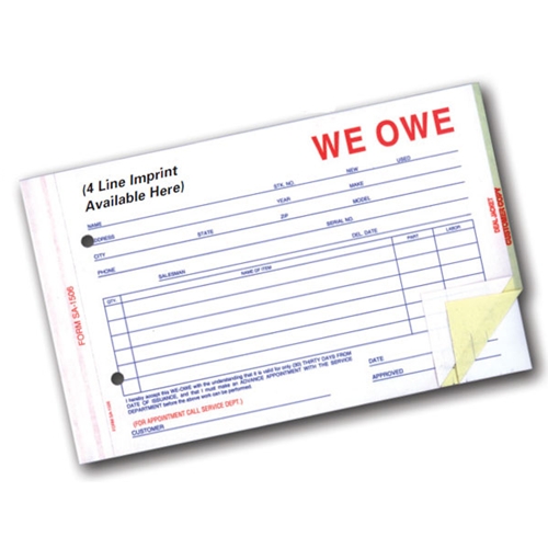 My Dealer Supply - We Owe